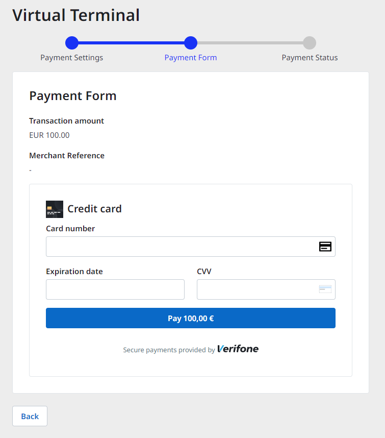 Virtual Terminal | Online payments | Verifone Developer Portal